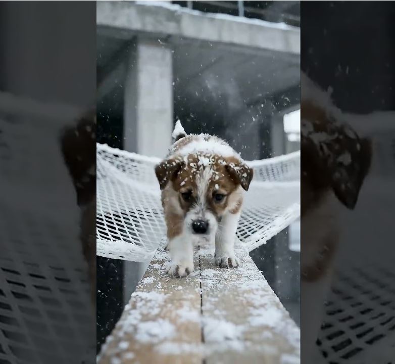 This dog refused to walk away, and saved a shivering puppy - DAILY NEWS