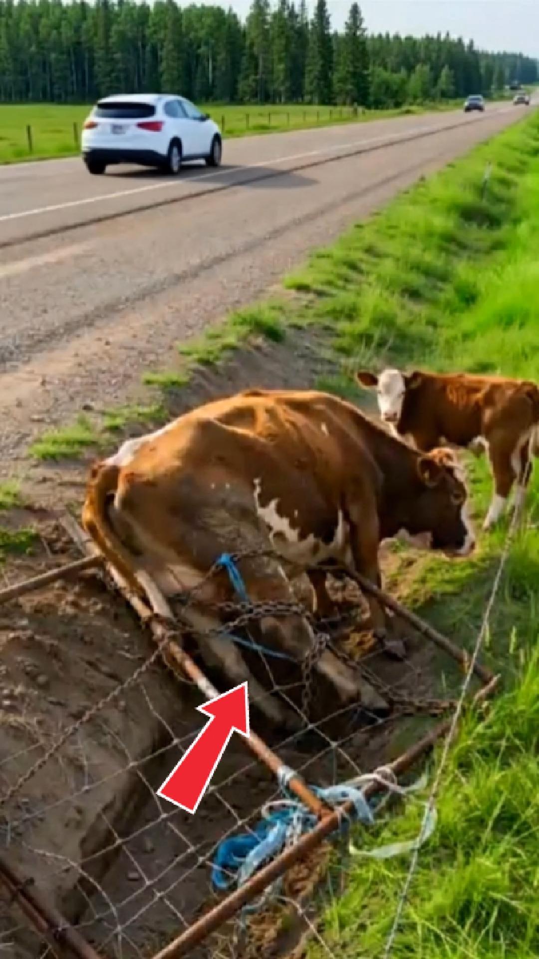 Cow Seen Near a Gate in a Quiet Rural Farm Setting - DAILY NEWS