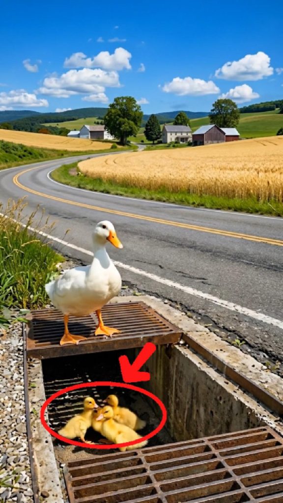Ducklings Found in Roadside Sewer as Mother Duck Stays Nearby - DAILY NEWS